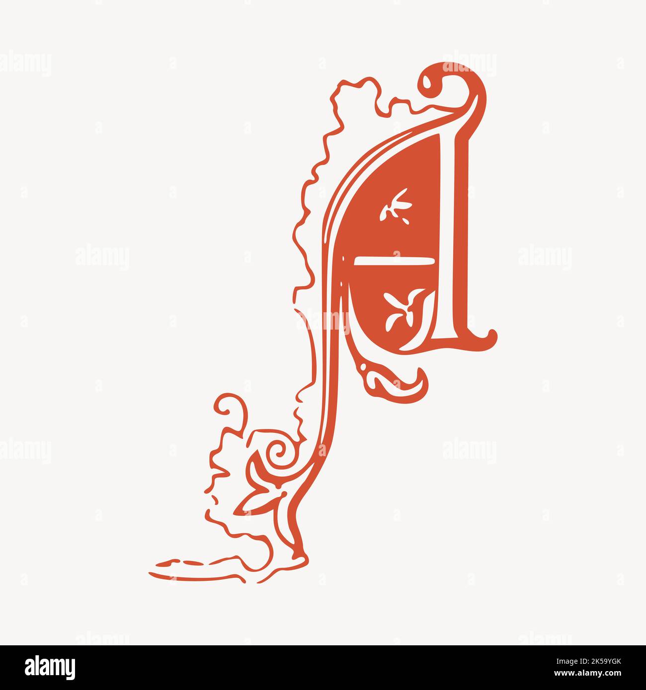 A letter clipart, vintage hand drawn vector Stock Vector Image & Art ...