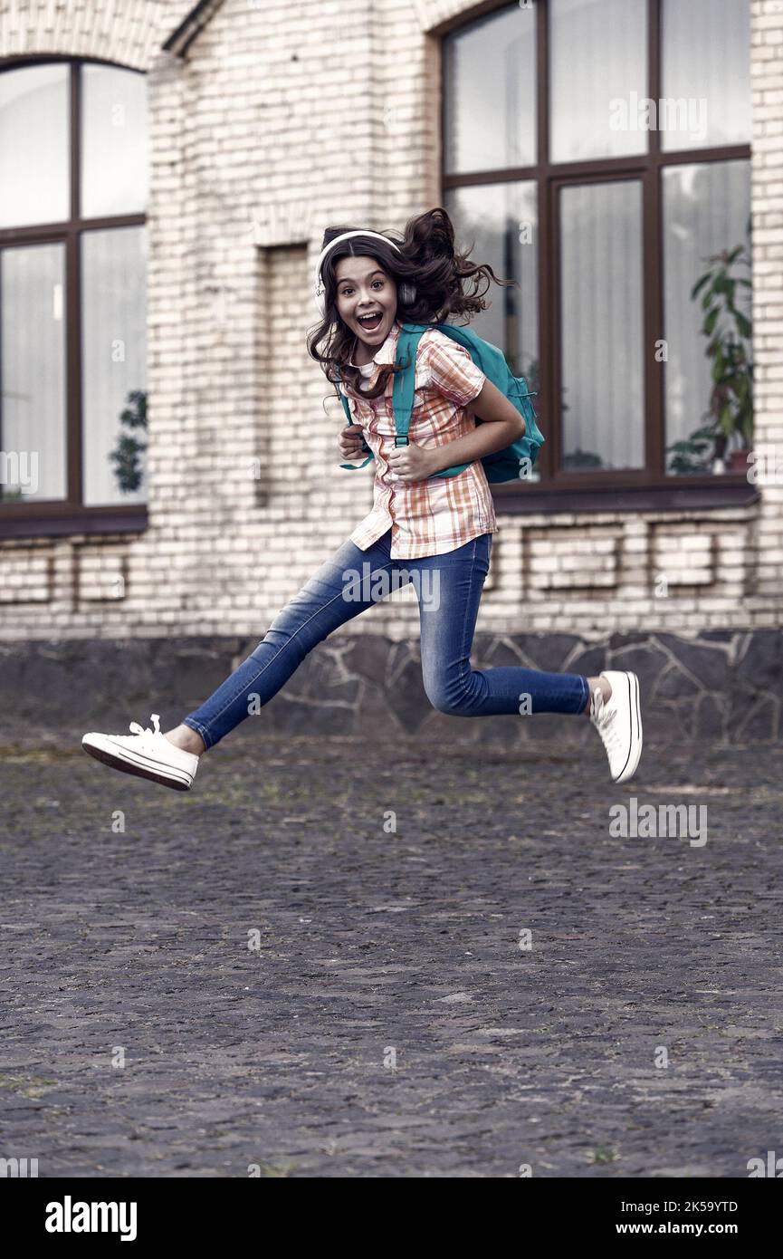 Dont limit your challenges. Active child hurry to school. Active ...