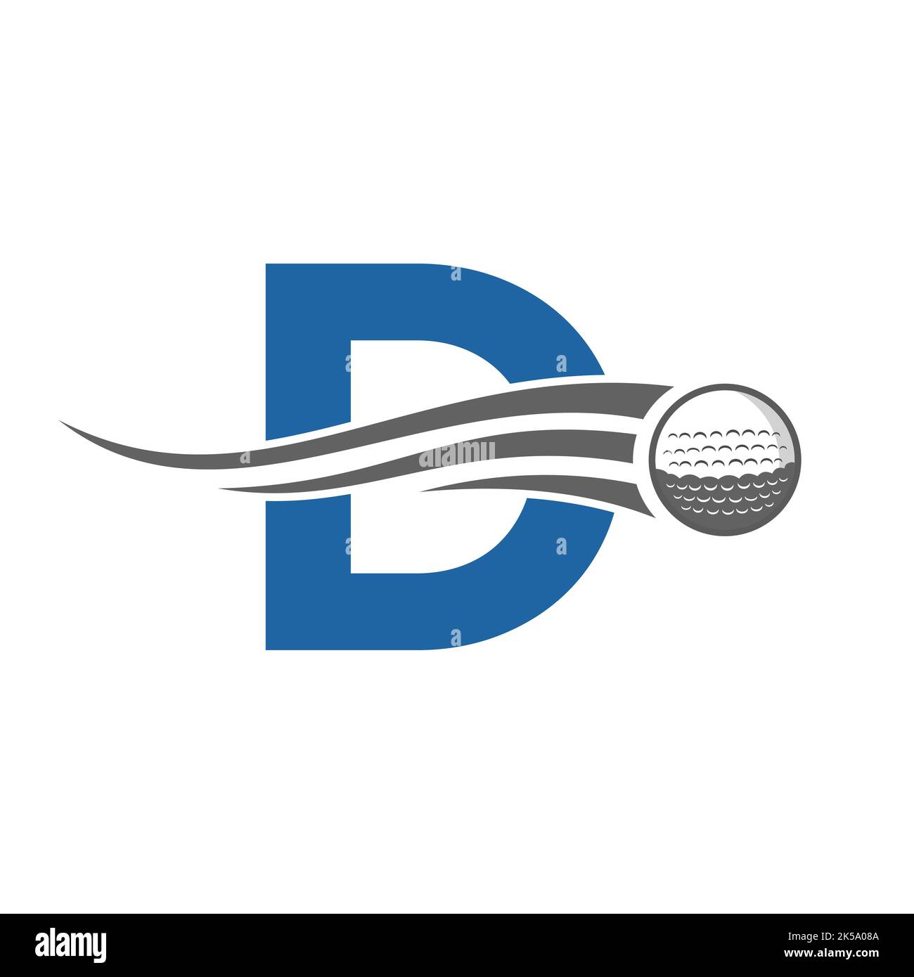 Letter D Golf Logo Symbol. Hockey Design Based Alphabet Vector Template ...