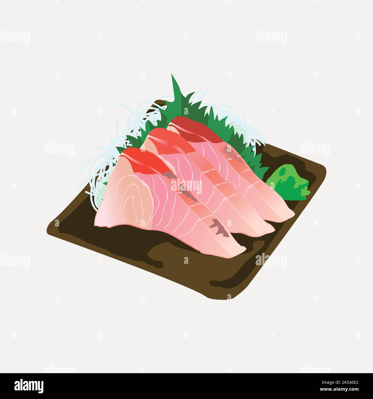 Tuna sashimi sushi clipart, Japanese food illustration vector Stock ...