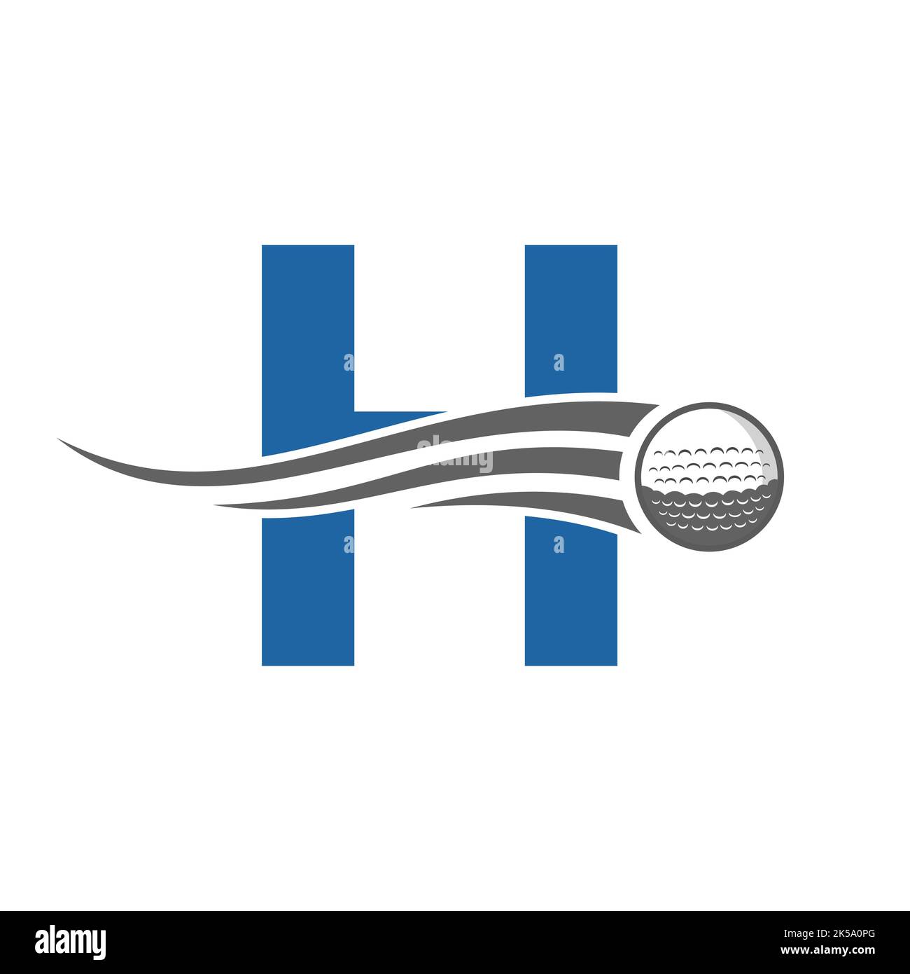 Letter H Golf Logo Symbol. Hockey Design Based Alphabet Vector Template ...