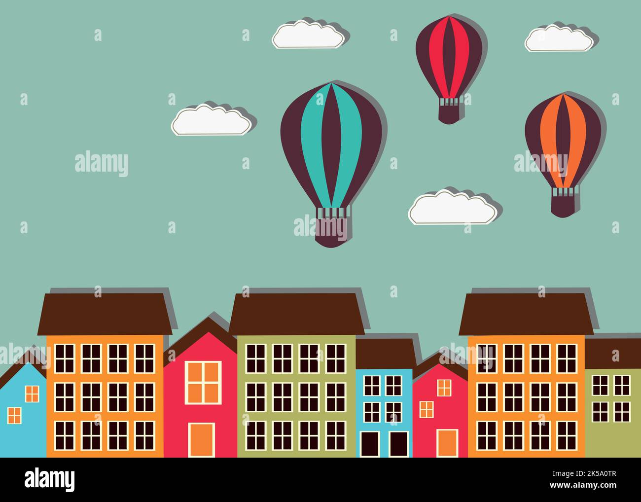 Balloon background, architecture illustration vector Stock Vector Image ...