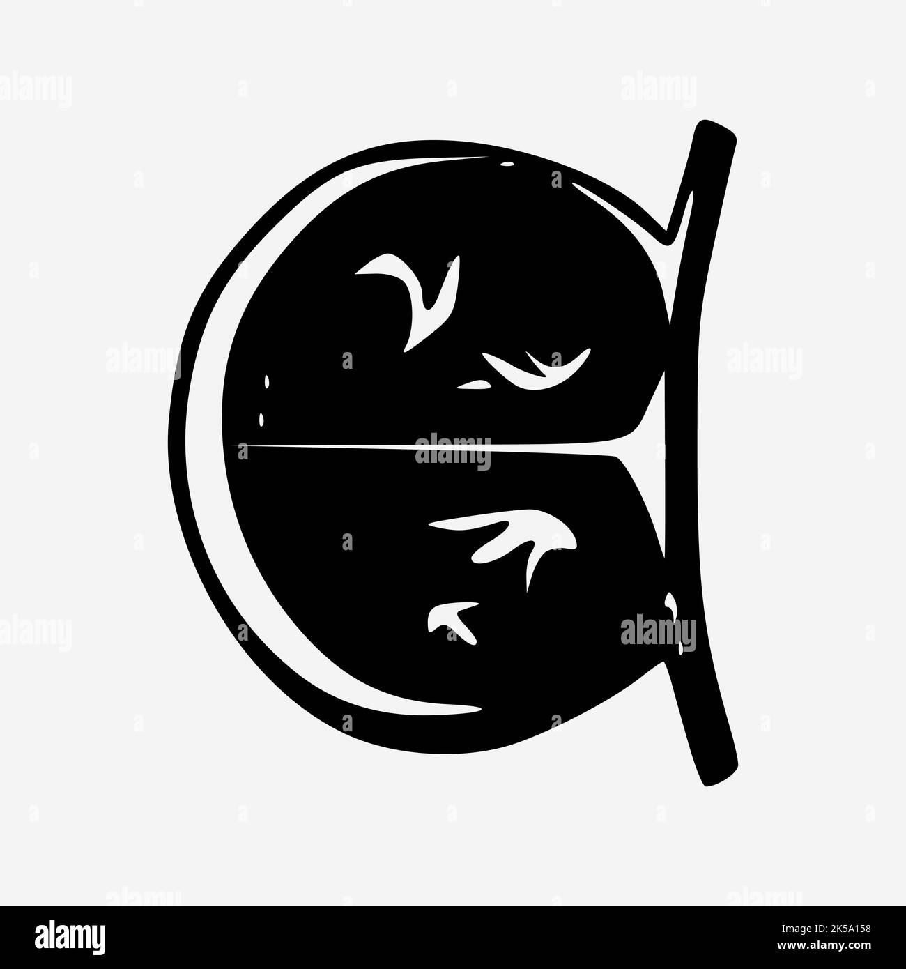 E letter clipart, vintage hand drawn vector Stock Vector Image & Art ...