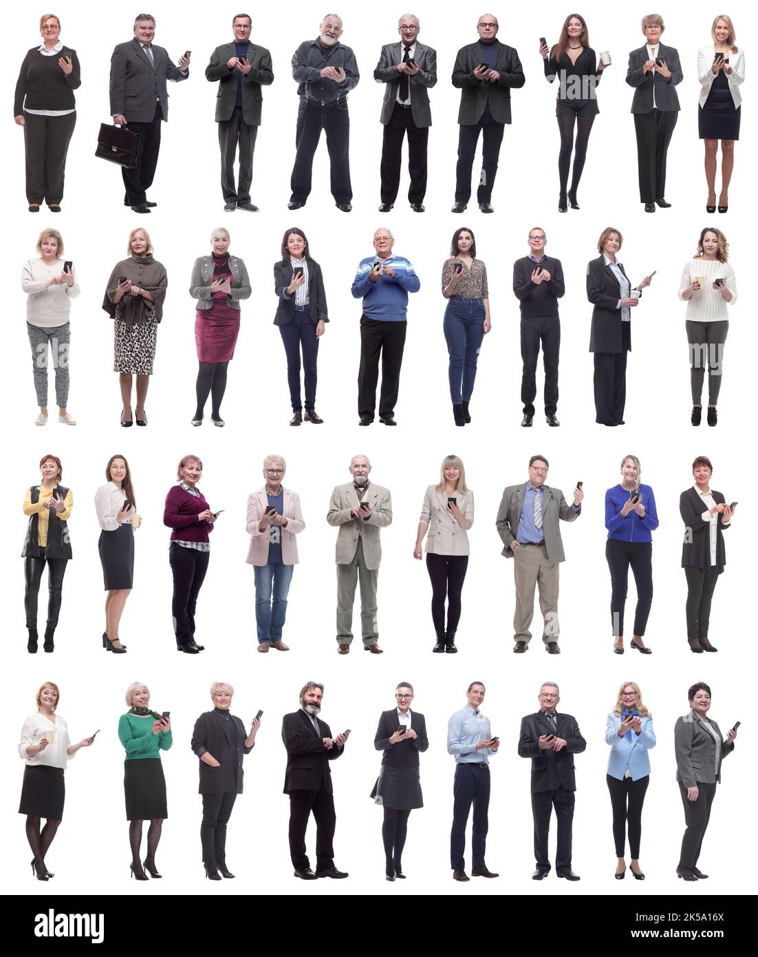 group of people holding phone in hand and looking at camera Stock Photo ...