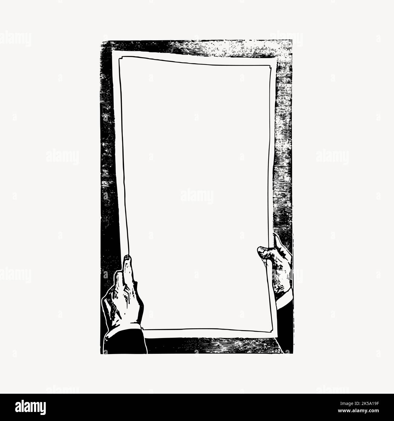 Retro paper frame clipart, vintage hand drawn vector Stock Vector Image ...