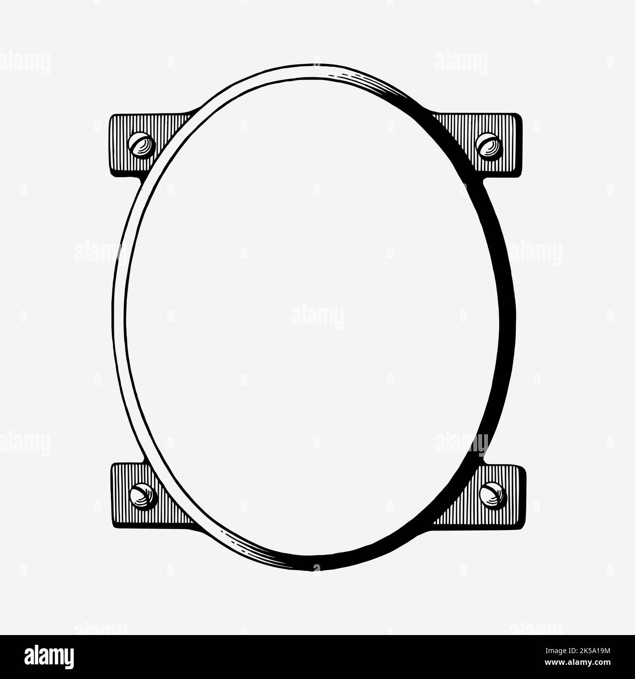 Oval frame clipart, vintage hand drawn vector Stock Vector Image & Art ...