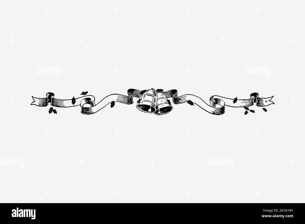 Christmas bell divider clipart, vintage hand drawn vector Stock Vector ...