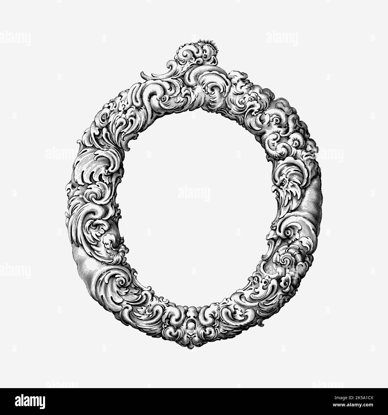 Ornamental O letter clipart, vintage hand drawn vector Stock Vector ...