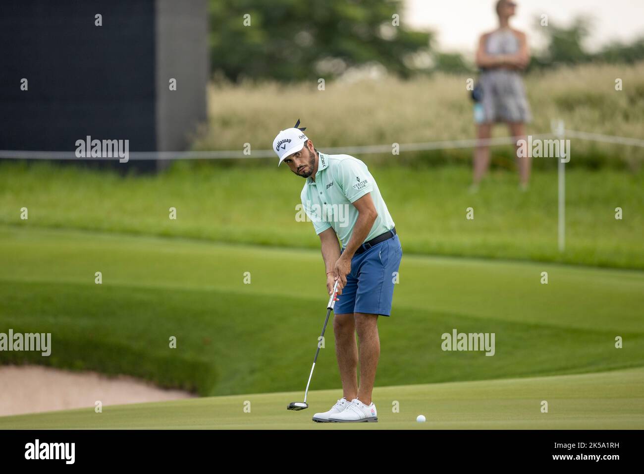 BANGKOK, THAILAND - OCTOBER 7: Abraham Ancer of Mexico on the green of ...