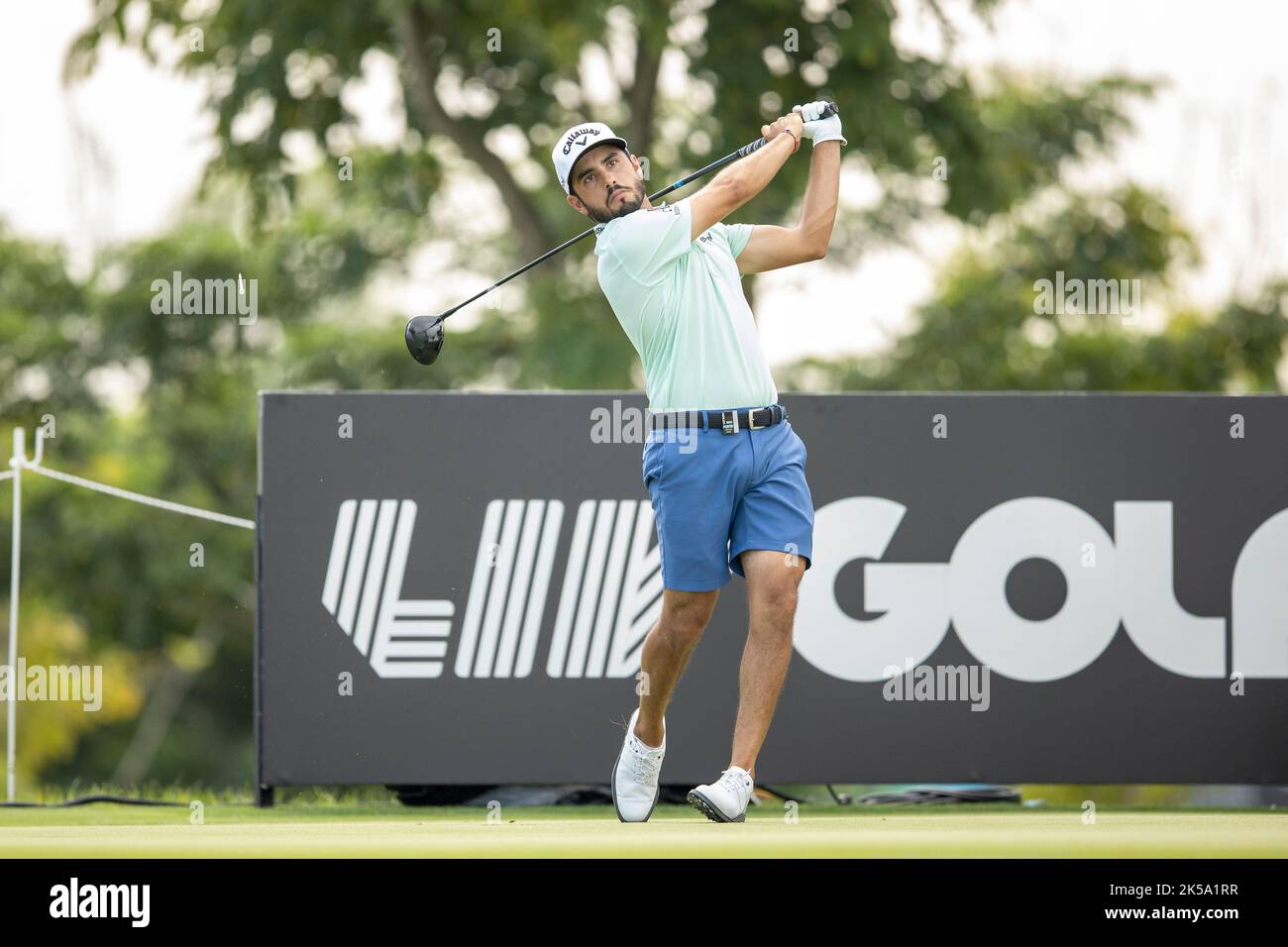 BANGKOK, THAILAND - OCTOBER 7: Abraham Ancer of Mexico on hole 8 during the first round at the ...