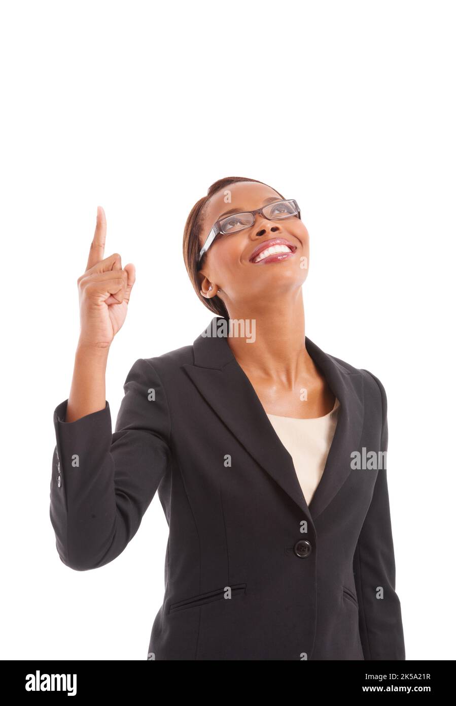 Executive looking upwards pointing hi-res stock photography and images ...