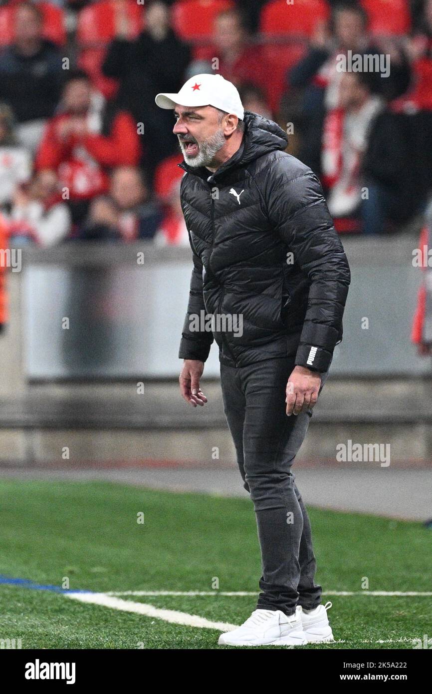 Prague, Czech Republic. 06th Oct, 2022. Head coach of Slavia Jindrich ...