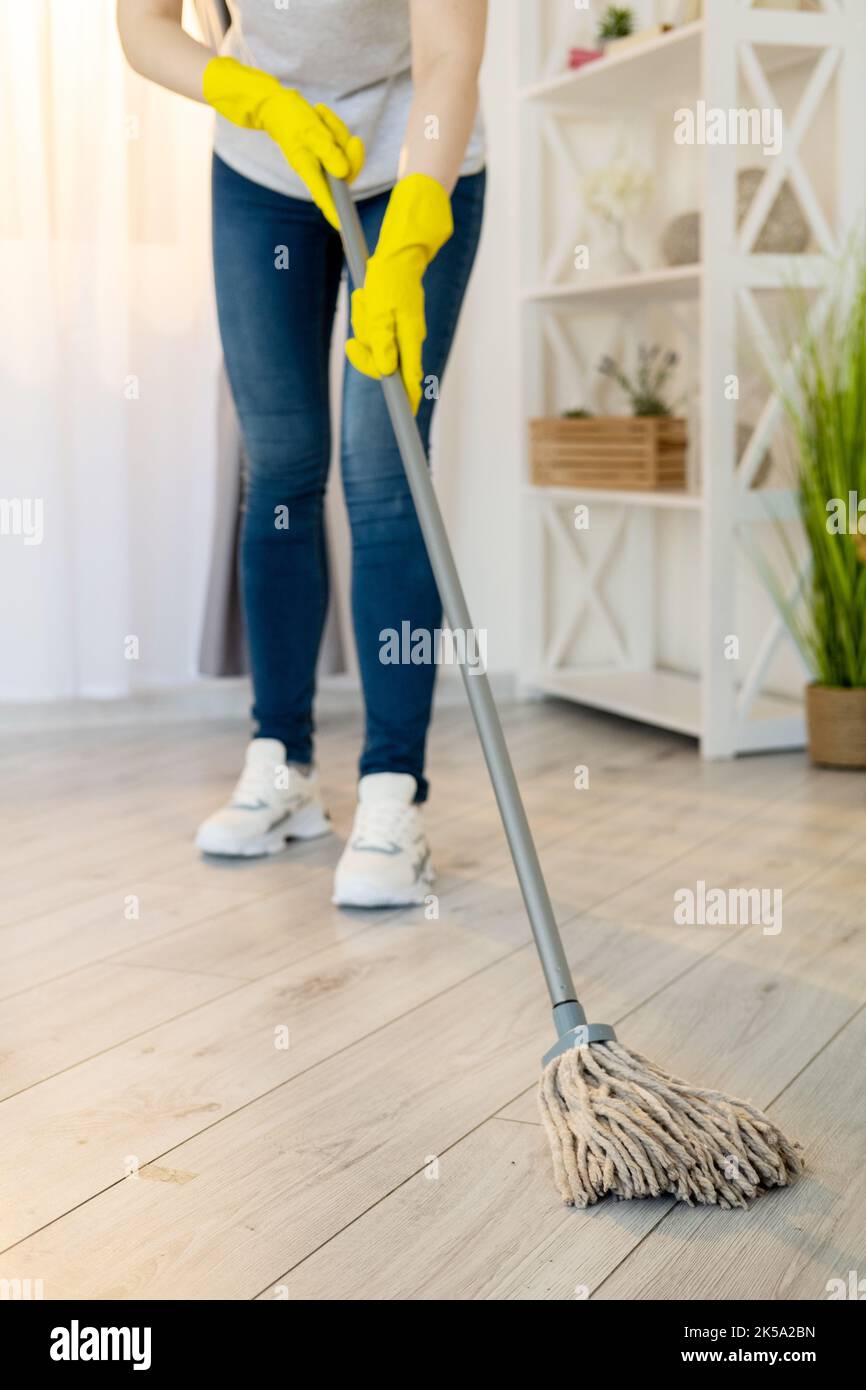 Cleaning company. Female janitor. Housework service. Room hygiene ...