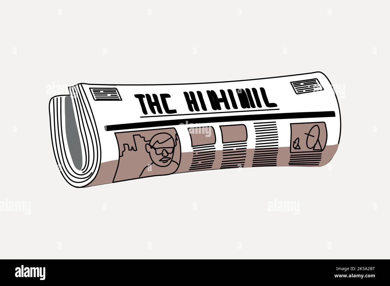 Roll newspaper clipart, illustration vector Stock Vector Image & Art ...