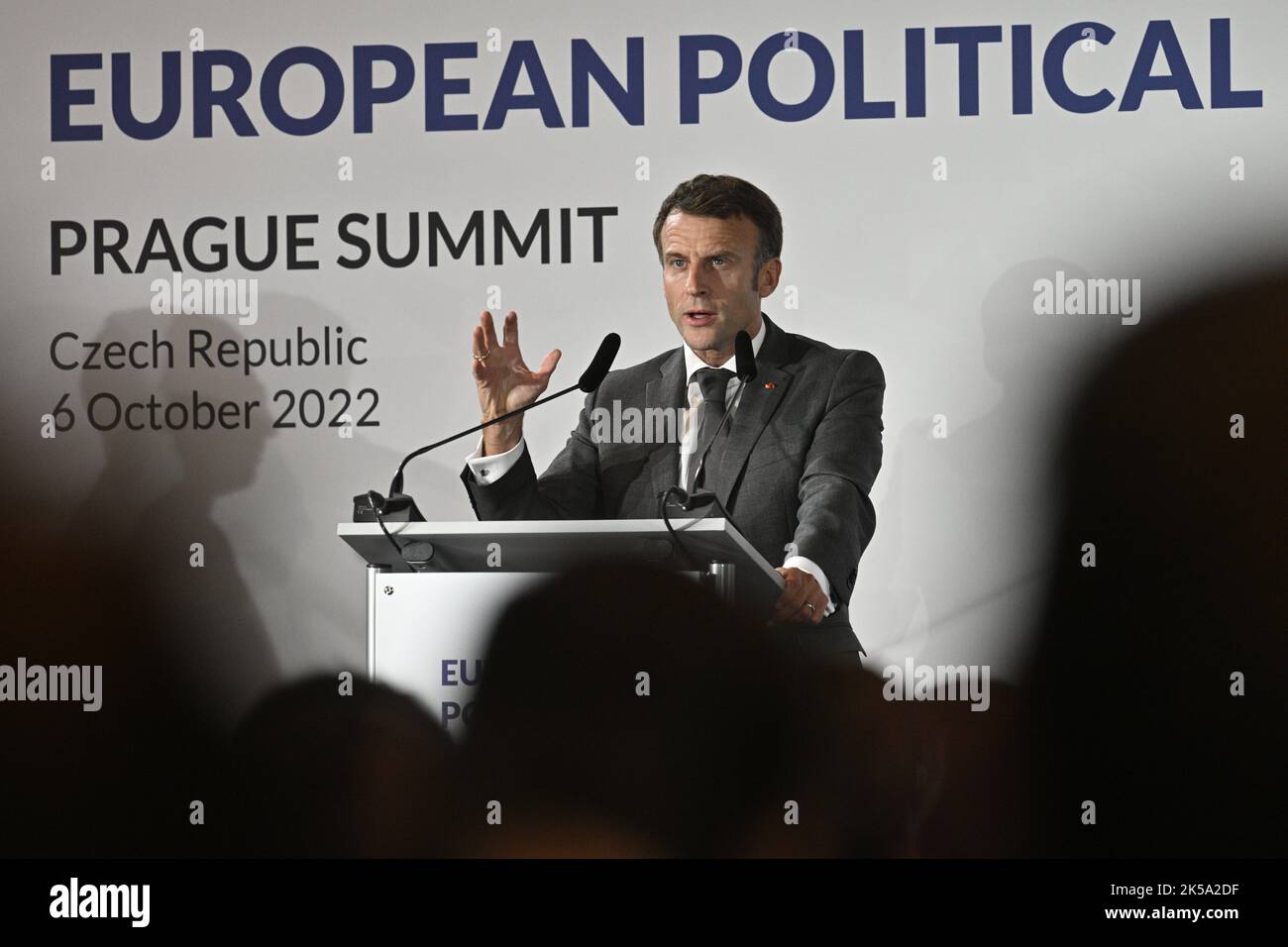 Prague, Czech Republic. 06th Oct, 2022. French President Emmanuel ...