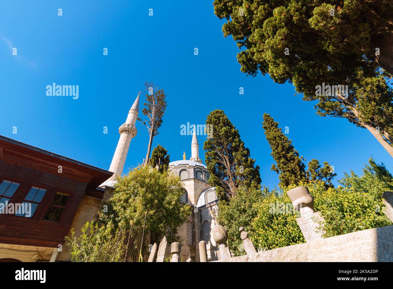 Atik Valide Mosque in Uskudar Istanbul. Ottoman architecture background ...