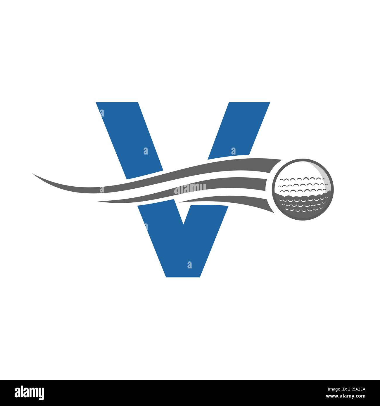 Letter V Golf Logo Symbol. Hockey Design Based Alphabet Vector Template ...