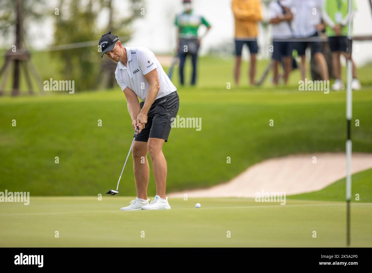 BANGKOK, THAILAND - OCTOBER 7: Henrik Stenson of Sweden on the green of ...