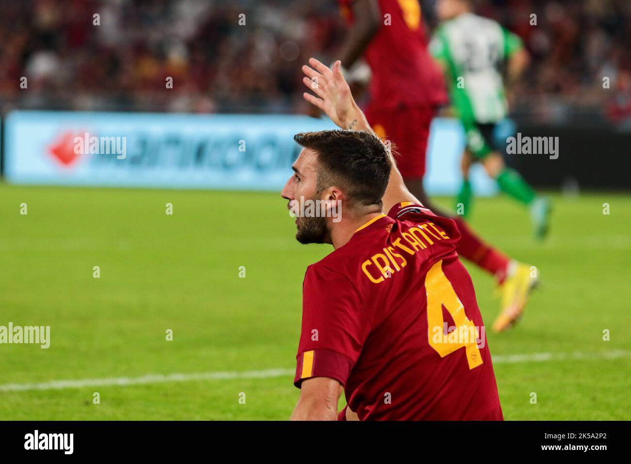 Roma, Italy 6th October 2022: Bryan Cristante of A.S. Roma gestures ...