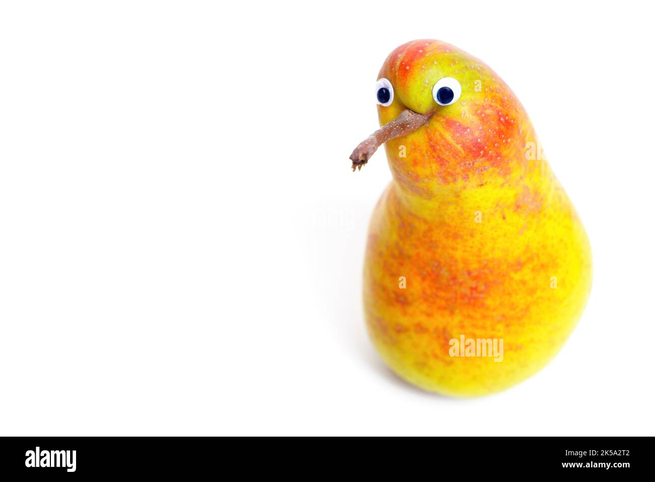 Funny anthropomorphic pear character isolated on white background ...