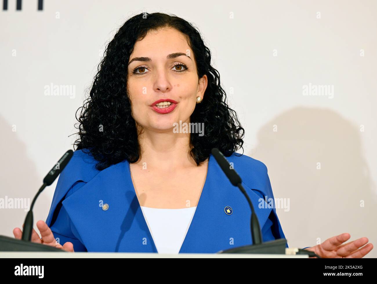 Prague, Czech Republic. 06th Oct, 2022. President of Kosovo Vjosa ...