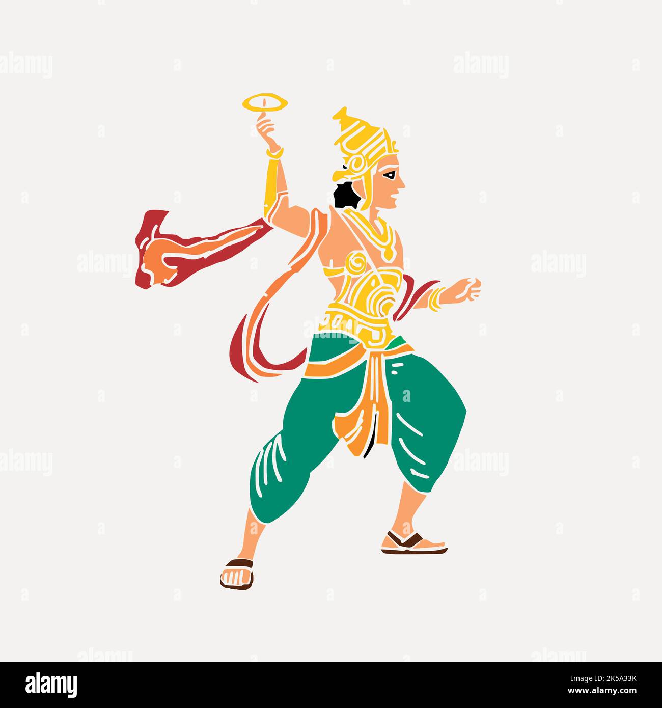 Lord Krishna clipart, Hindu god illustration vector Stock Vector Image ...