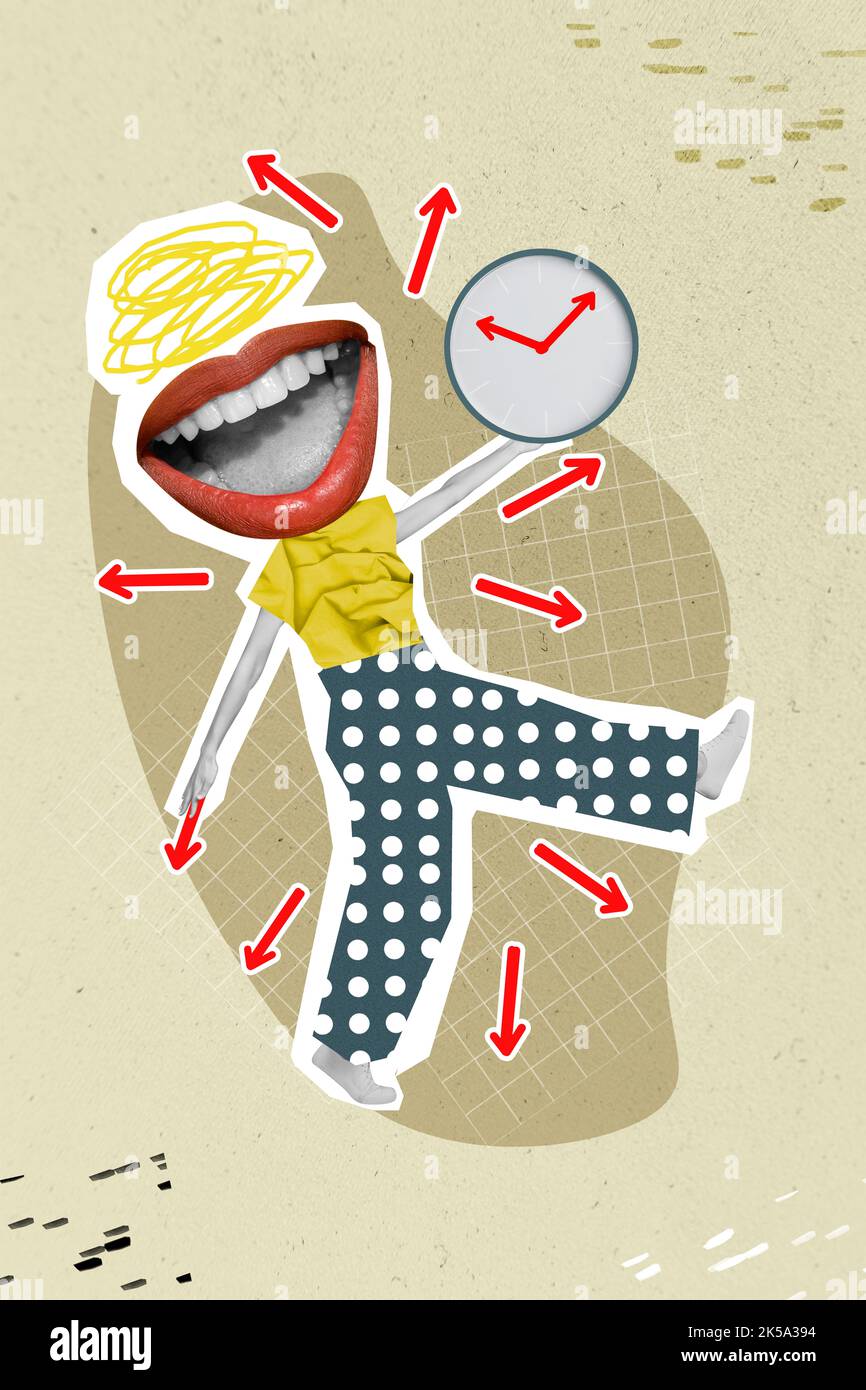 Creative photo 3d collage poster postcard artwork of funky funny person ...