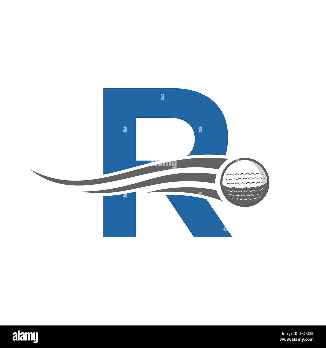 Letter R Golf Logo Symbol. Hockey Design Based Alphabet Vector Template ...