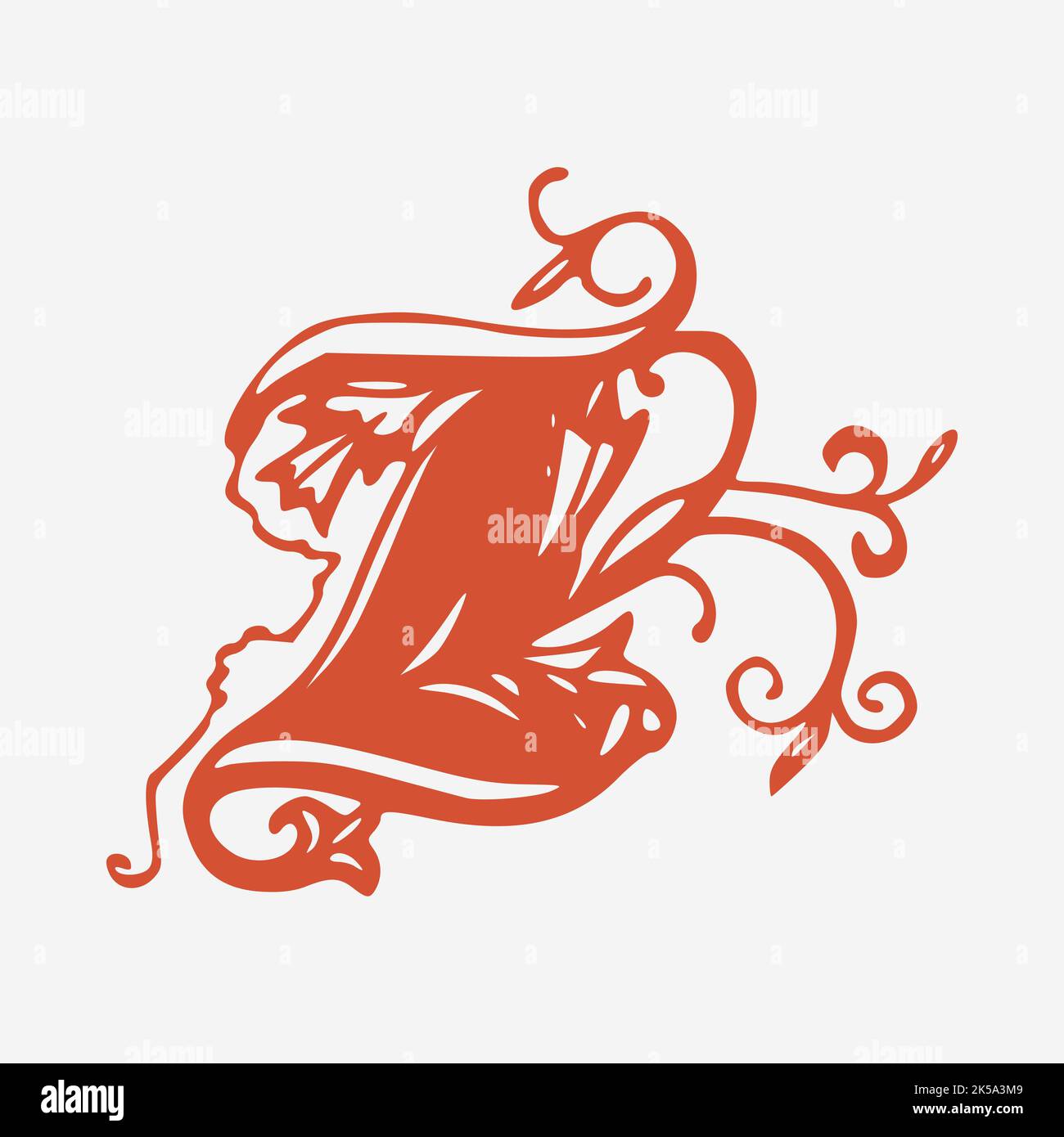 Z letter clipart, vintage hand drawn vector Stock Vector Image & Art ...