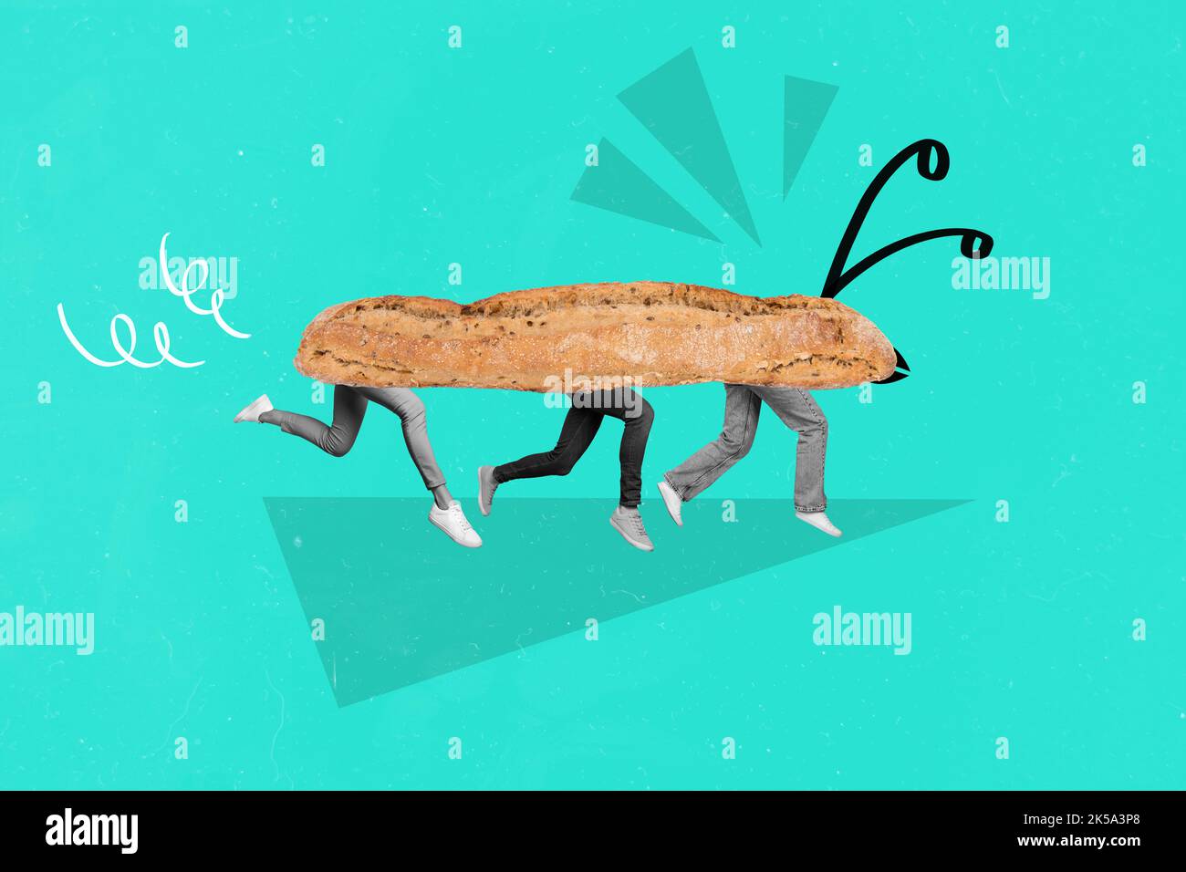 Creative trend collage of funny funky people legs walking cute ant ...