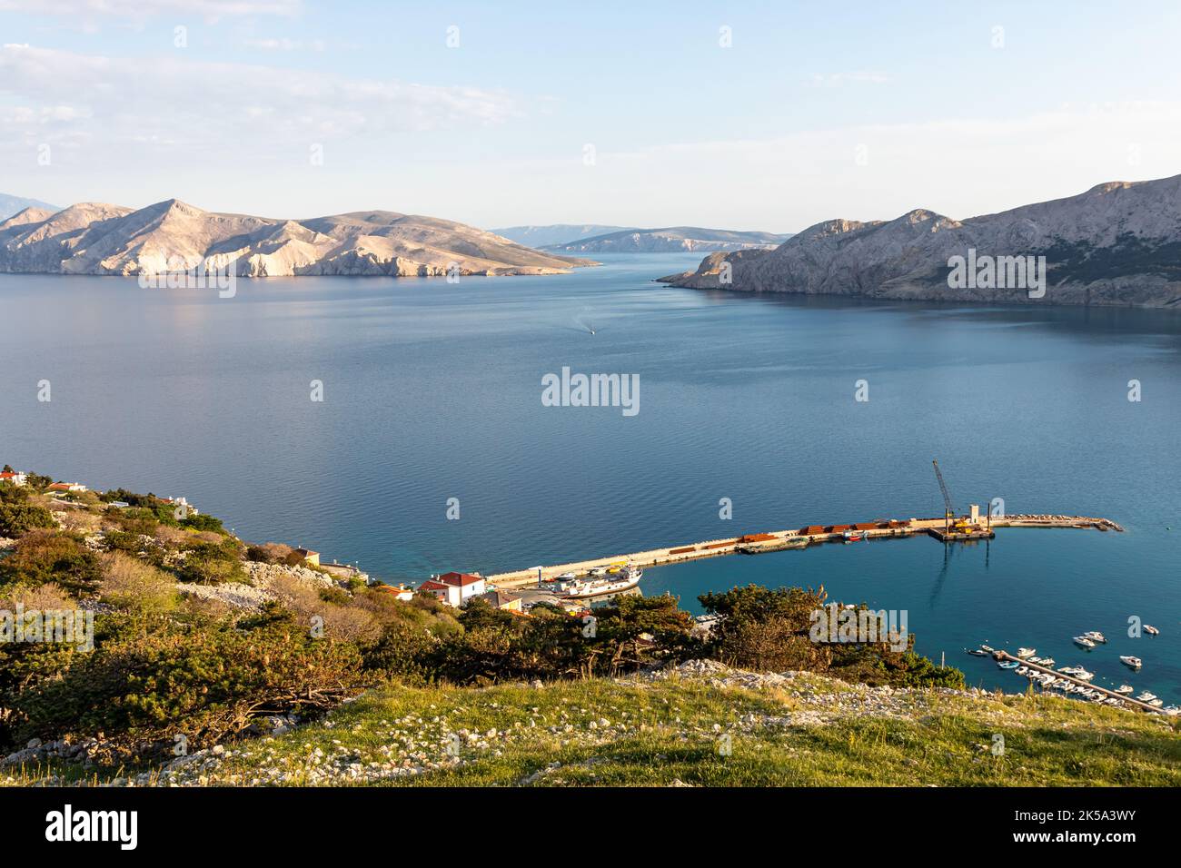 Baska Croatia May 3, 2022. Beautiful Adriatic Sea landscape on the ...
