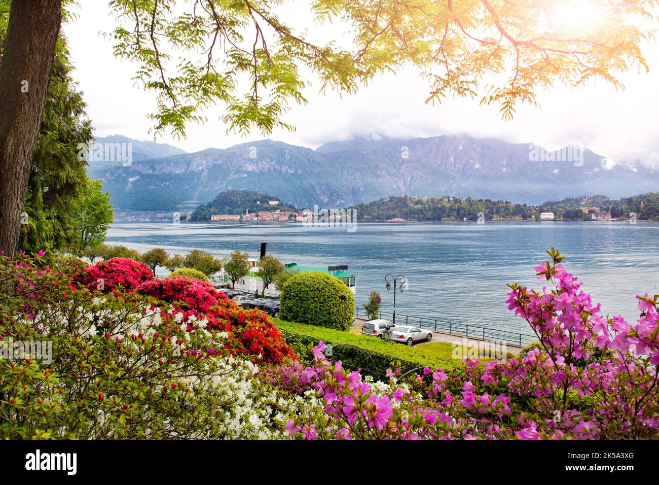 beautiful nature view to the summer Italian lake Como Stock Photo - Alamy