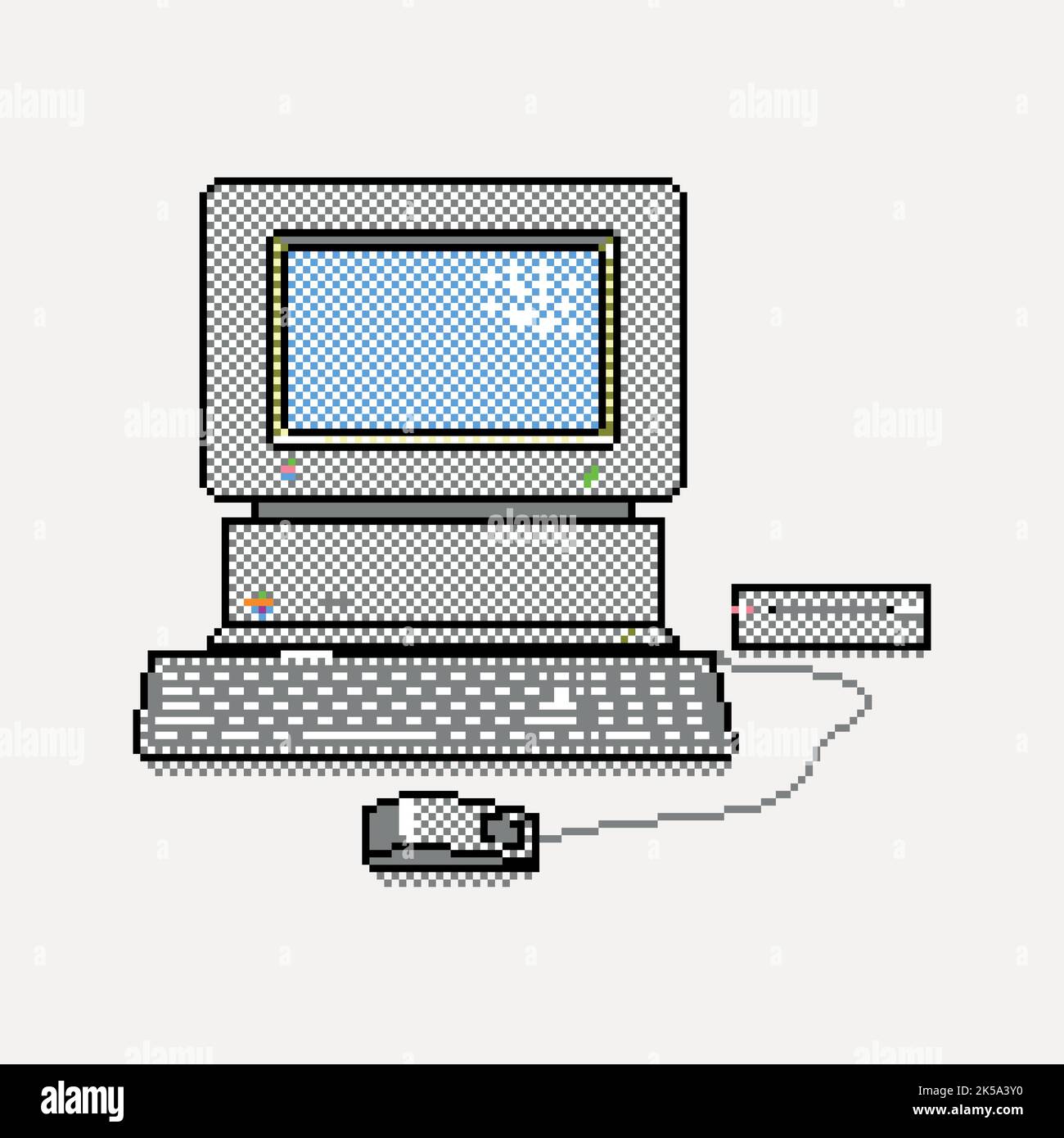 8-bit computer clipart, retro device illustration vector Stock Vector ...