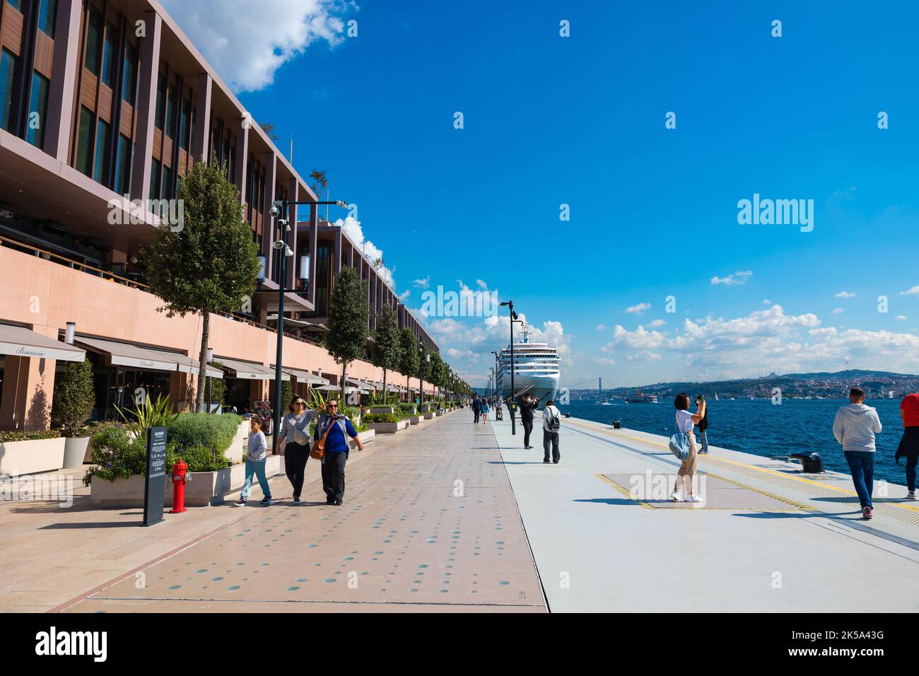 Galataport and tourists. Galataport Istanbul mall. Istanbul Turkey - 9. ...