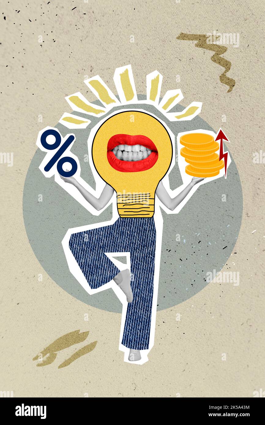 Creative photo 3d collage poster postcard artwork of weird strange ...