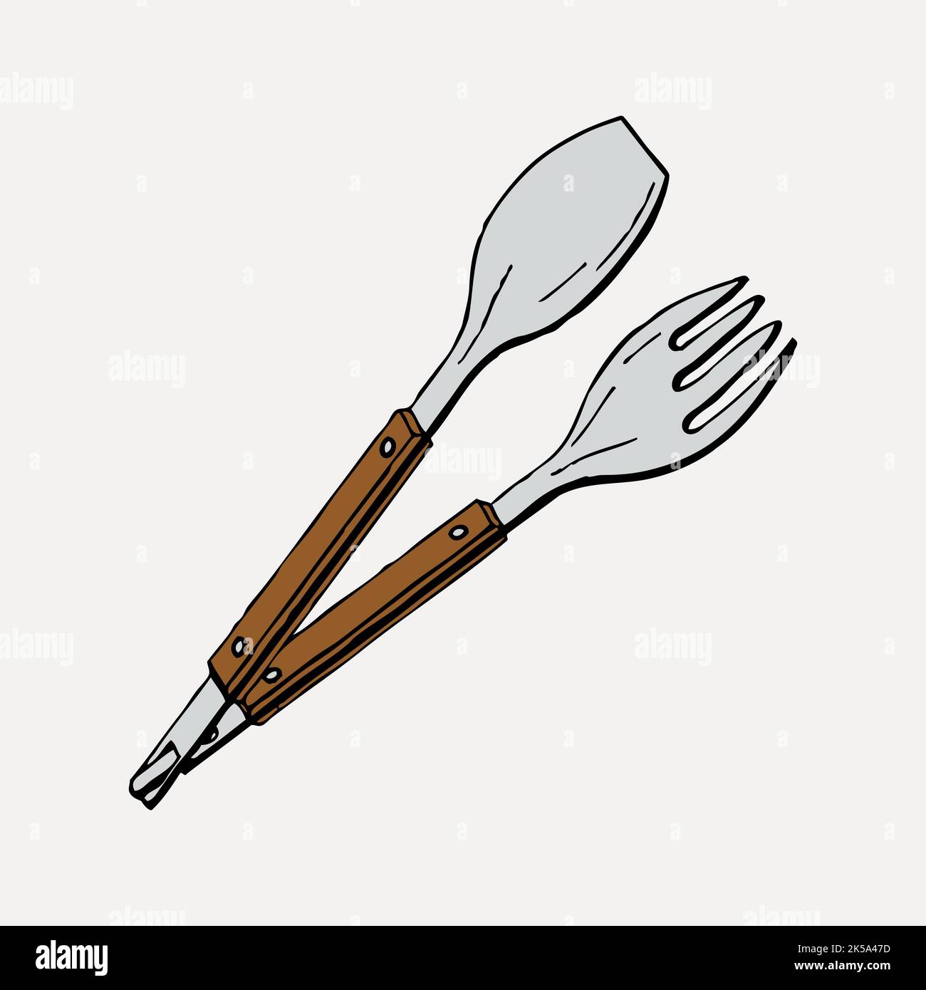Tongs clipart, kitchenware illustration vector Stock Vector Image & Art ...