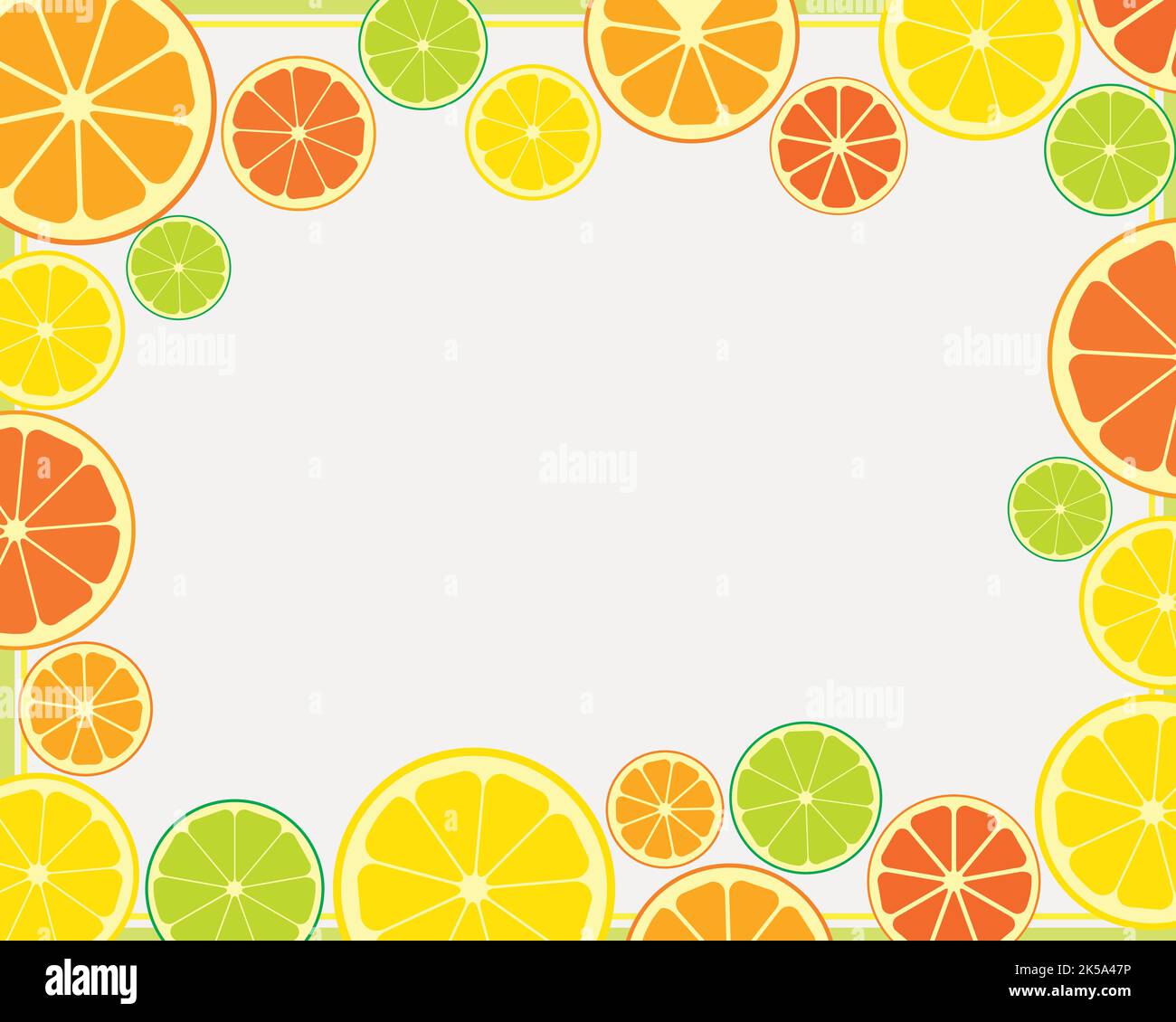 Citrus frame clipart, colorful illustration vector Stock Vector Image ...