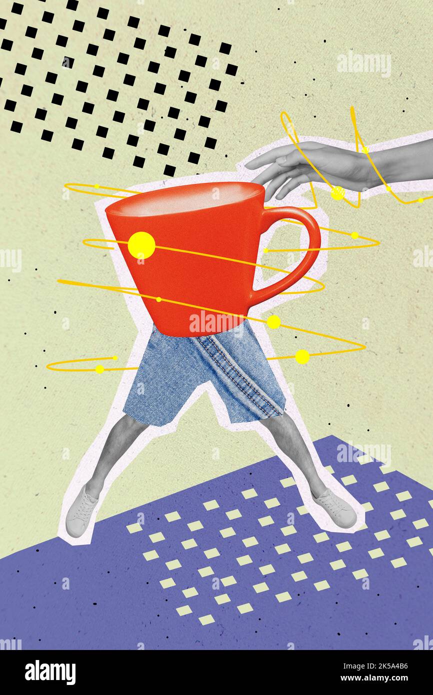 Creative artwork composite collage illustration photo of hand catch ...