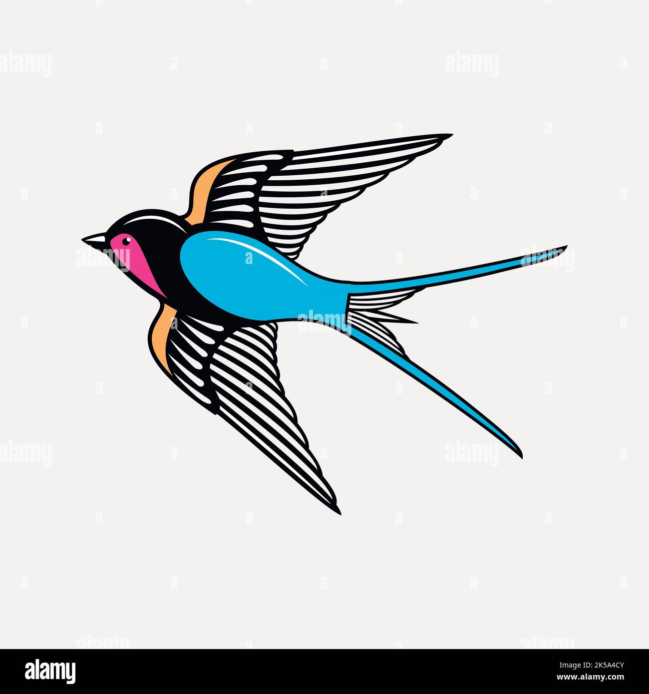 Swallow bird clipart, wild animal illustration vector Stock Vector ...