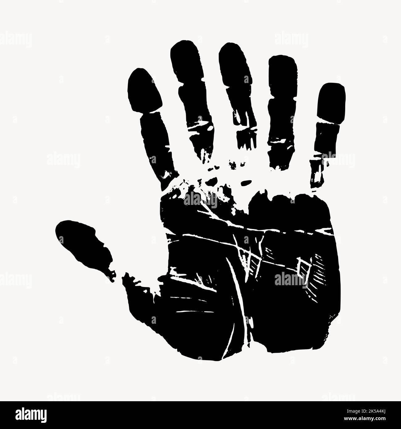 Hand print clipart, vintage hand drawn vector Stock Vector Image & Art ...