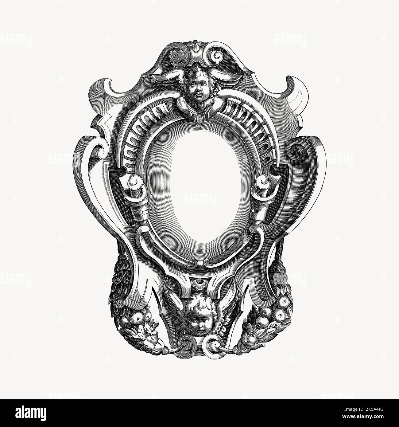 Mythical frame clipart, vintage hand drawn vector Stock Vector Image ...