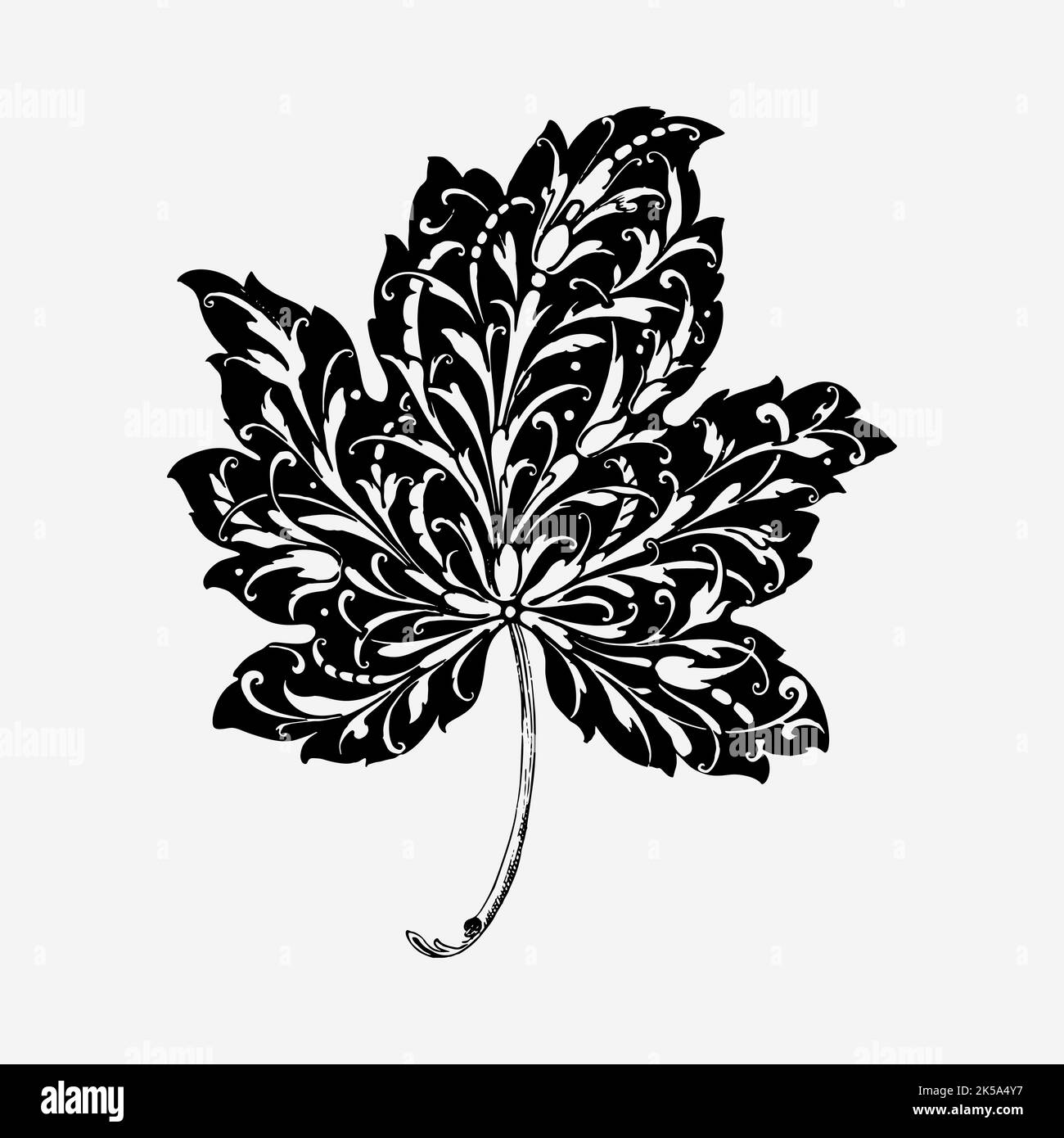 Leaf clipart, vintage hand drawn vector Stock Vector Image & Art - Alamy