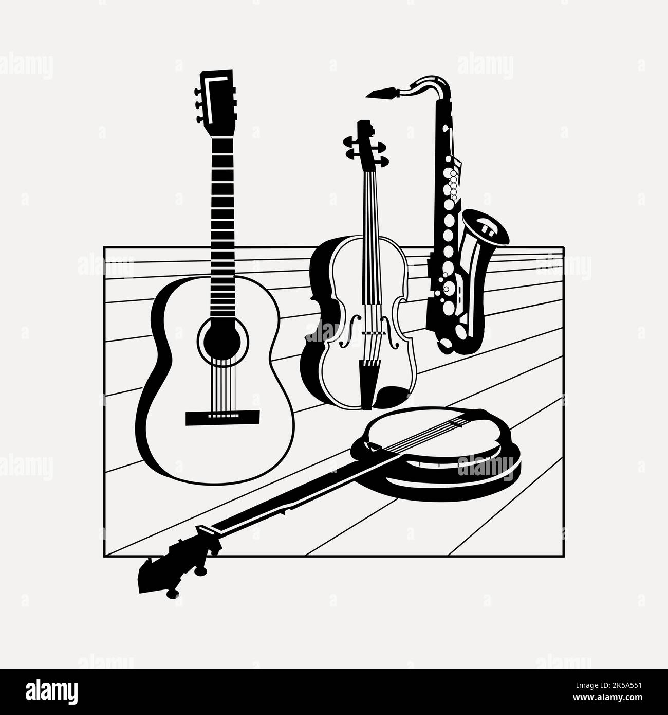 Music instrument clipart, entertainment illustration vector Stock ...