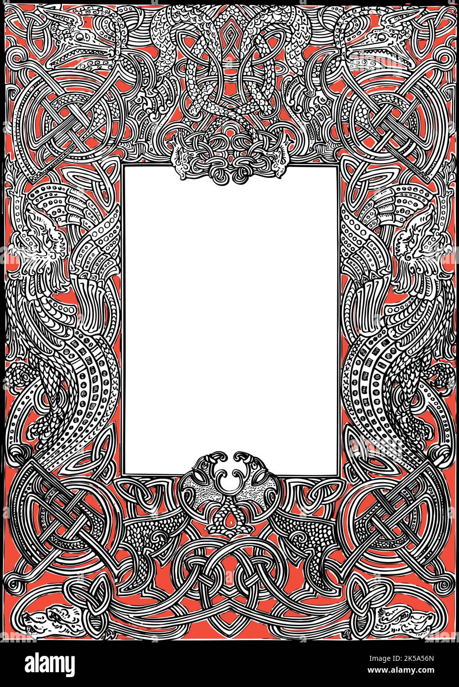 Frame clipart, mythical creature illustration vector Stock Vector Image ...