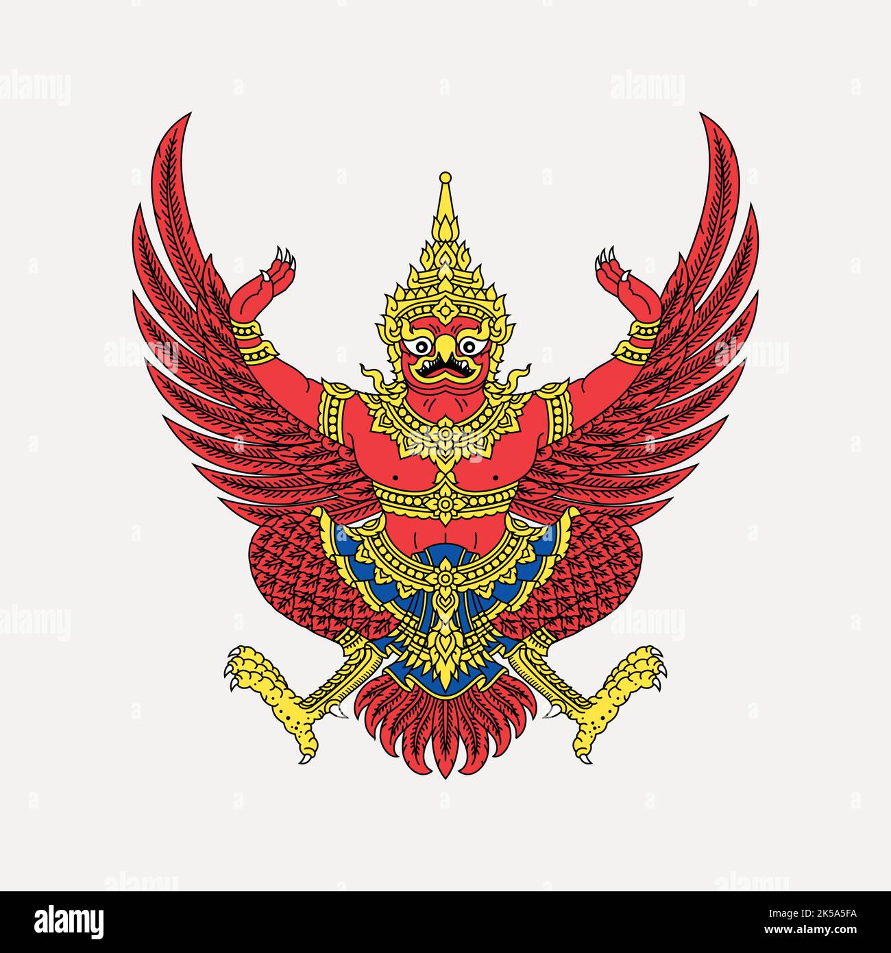 Thai Garuda emblem clipart, Hinduism illustration vector Stock Vector ...