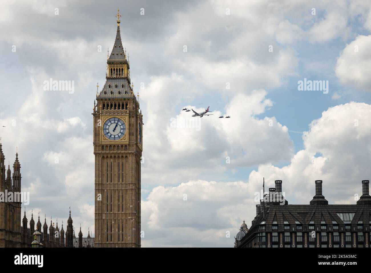 RAF flypast at queen Elizabeth platinum jubilee, Londo, UK Stock Photo ...