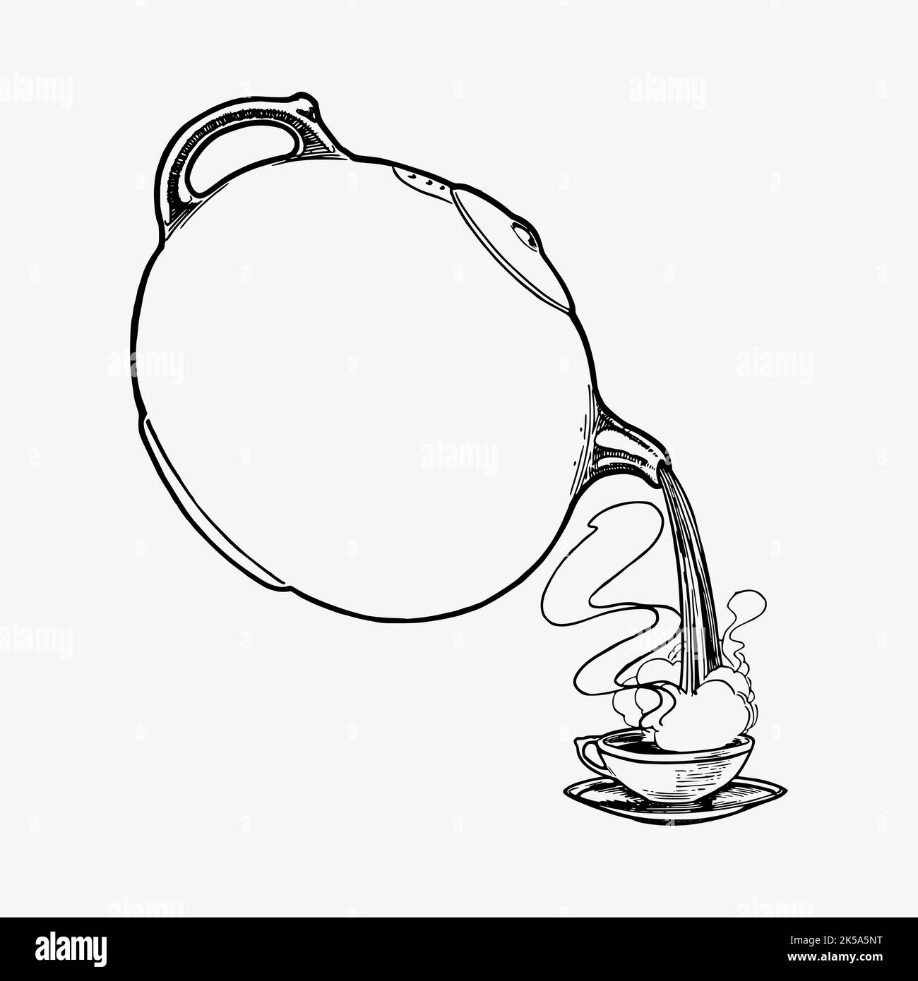Kettle frame clipart, vintage hand drawn vector Stock Vector Image ...
