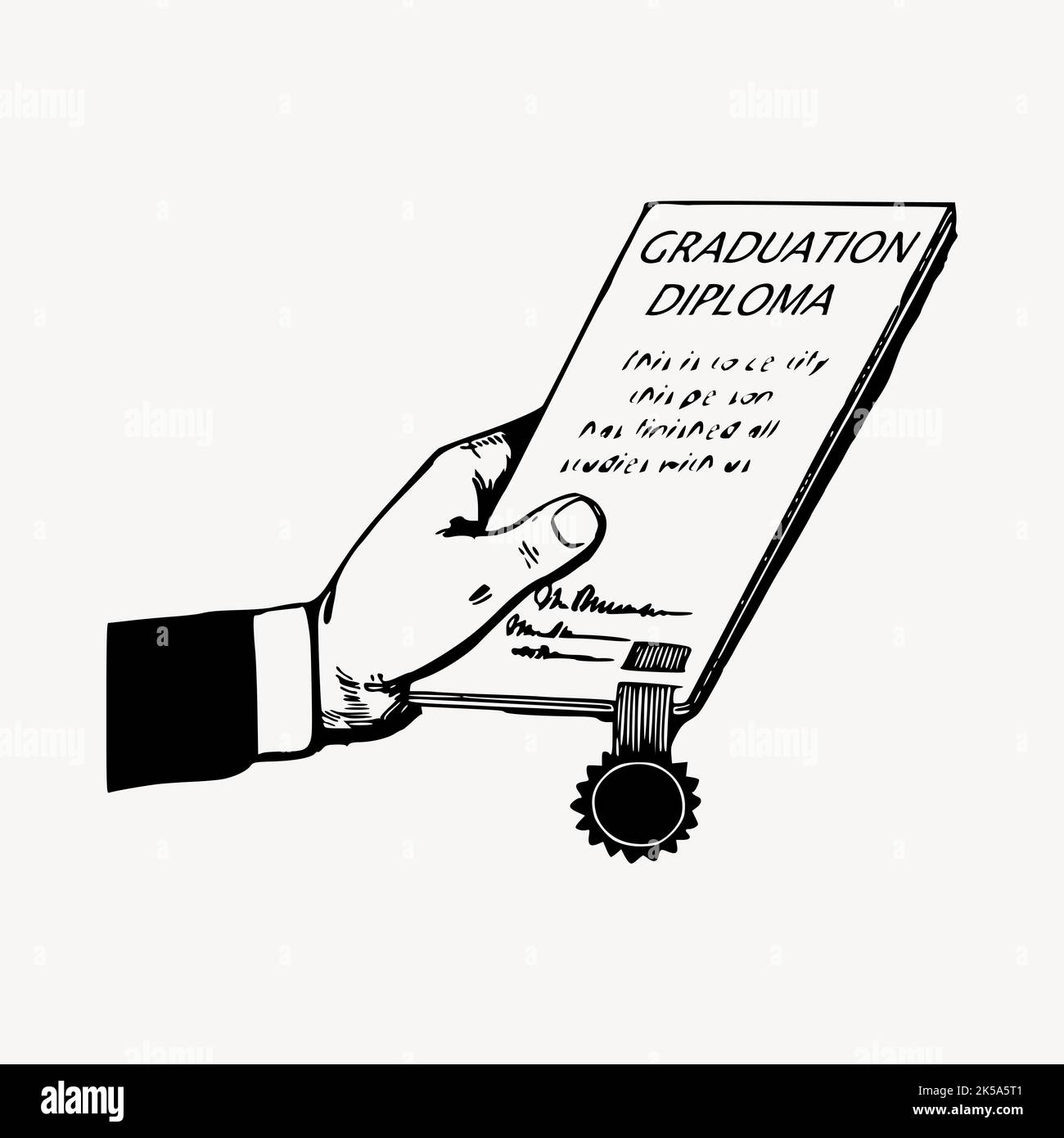 Graduation diploma clipart, vintage hand drawn vector Stock Vector ...