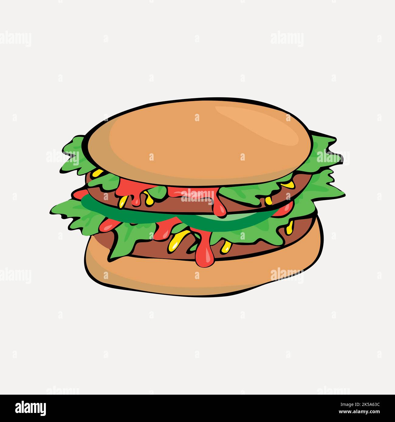 Hamburger clipart, fast food illustration vector Stock Vector Image ...