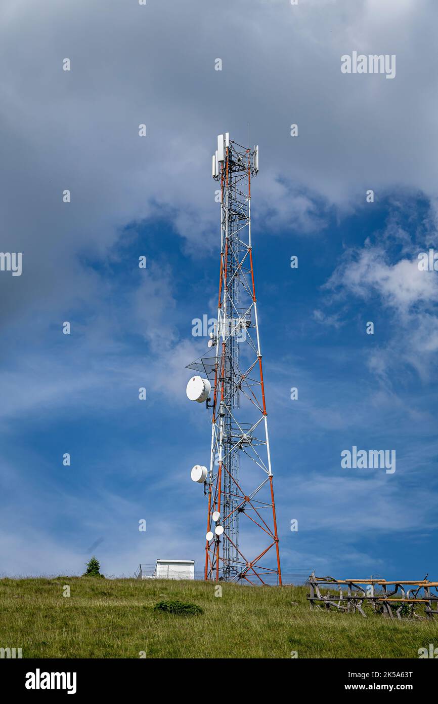 Cell phone signal base station in Petrosani, Hunedoara, Romania Stock ...